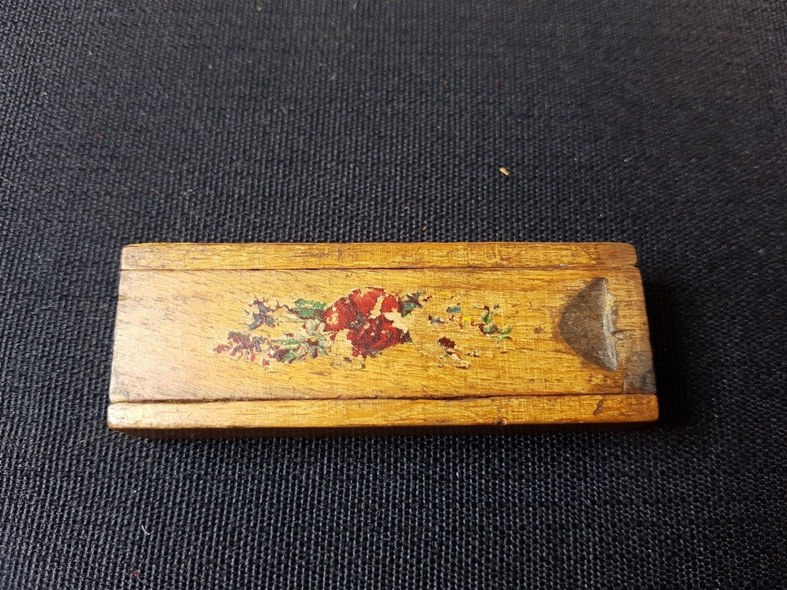 Vintage Wooden Pencil Box Antique Wooden Pencil Box With Sliding Lid,