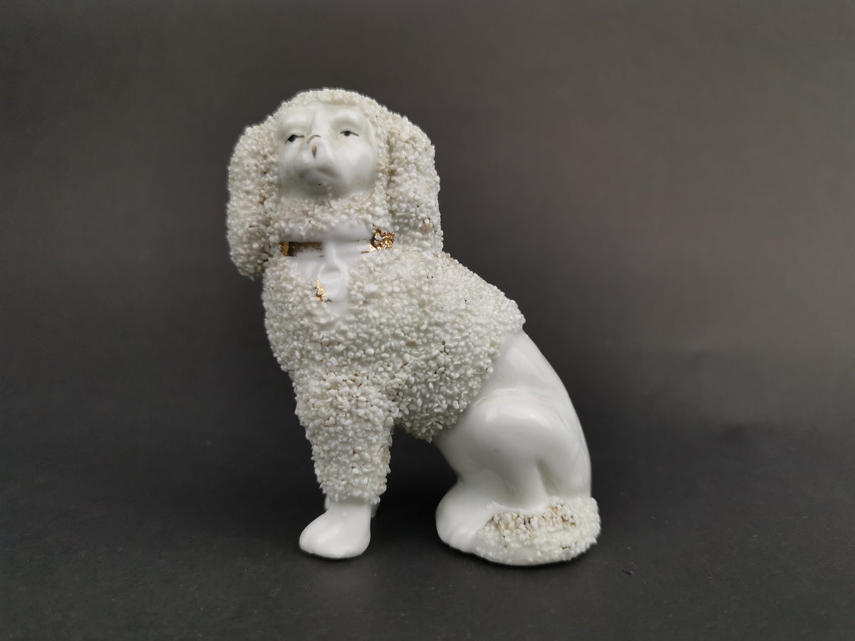 Antique Miniature Wally Dog Figurine Statue King Charles Spaniel Staff